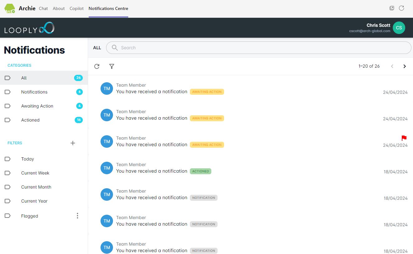 Introducing Looply Notifications Centre | Arch
