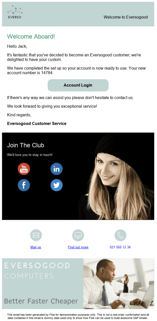 New Customer Welcome - Floe